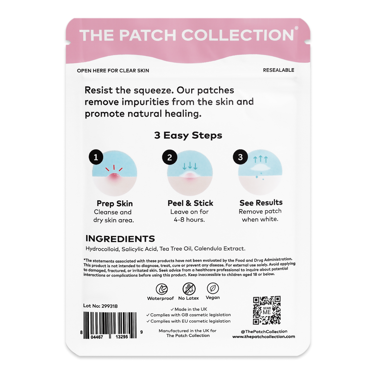 Spots & Blemish Patch | Clear & Soothe Skin | The Patch Collection